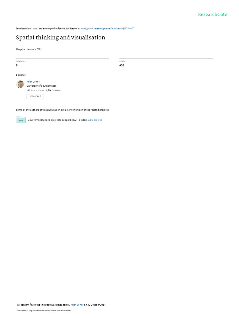 4_a_2001_Jones_spatial_thinking_and_visualisation | PDF | Mathematics | Visualization (Graphics)