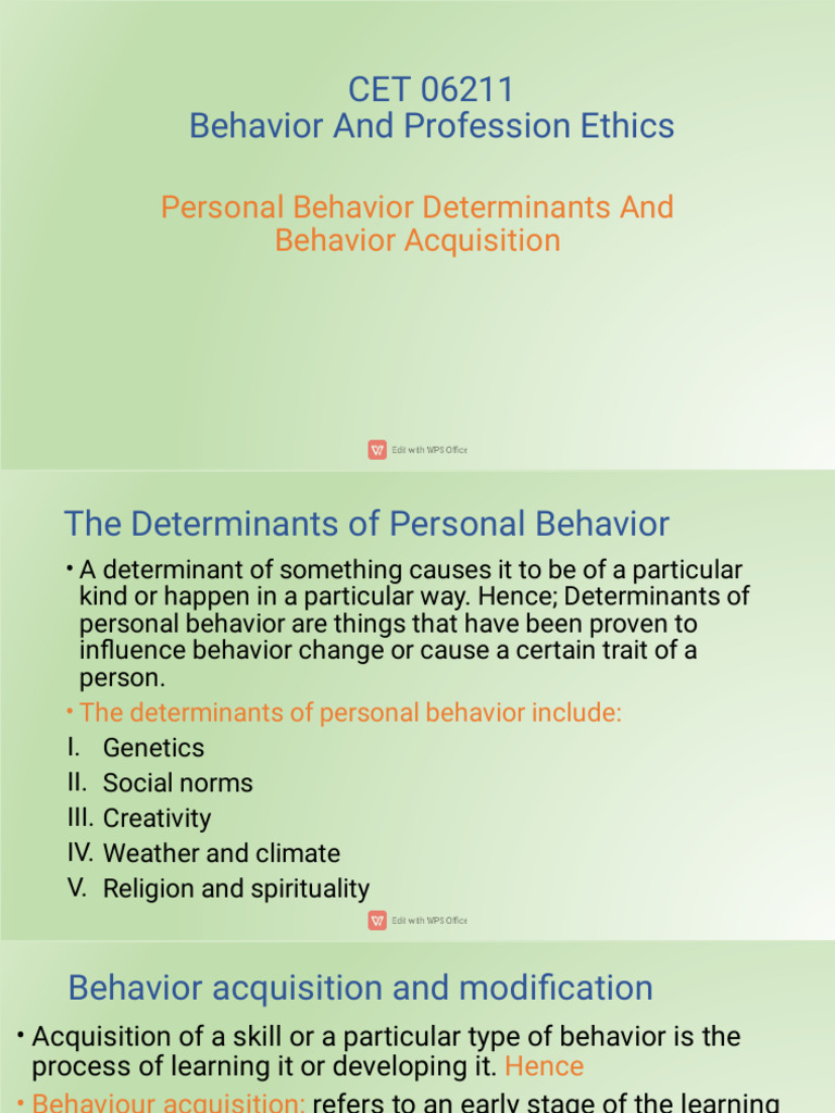 Behaviour and Proffesional Ethics | PDF | Reinforcement | Behavior