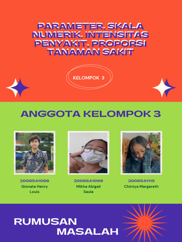 Kelompok 3 - Parameter, Skala Numerik, Intensitas Penyakit, Proporsi ...
