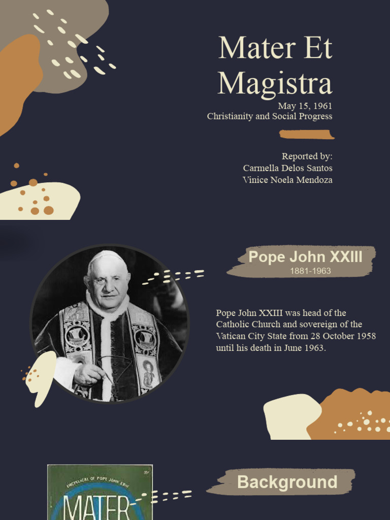 Theo 6 Report- Mater Et Magistra | PDF | Economies