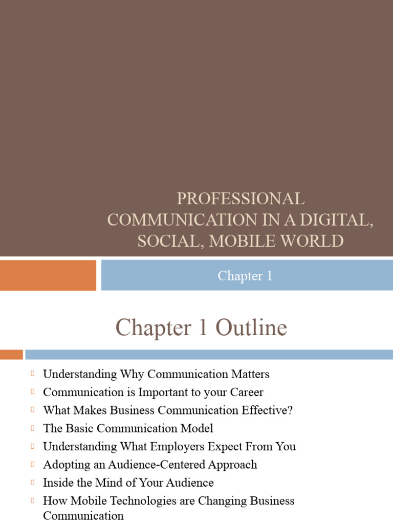 Chapter 1 - Professional Communication in A Digital, Social, Mobile World E 2 | PDF ...