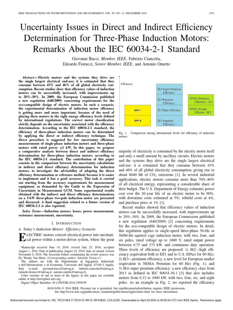 Uncertainty Issues in Direct and Indirect Efficiency Determination For ...