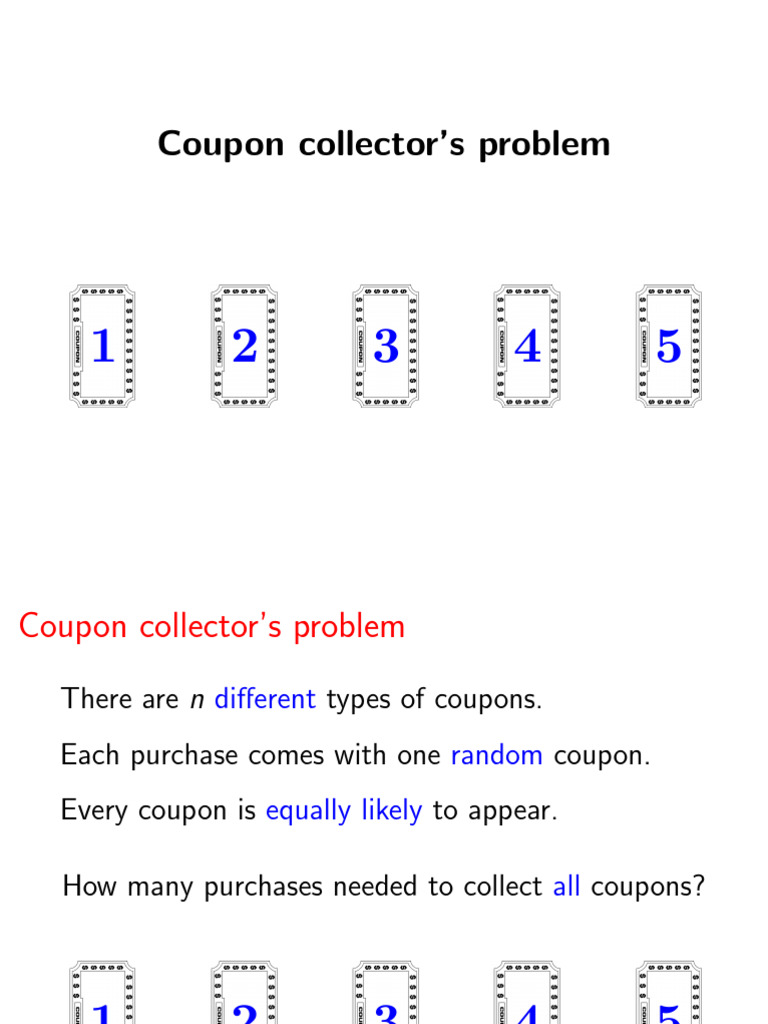 Coupon Collector | PDF | Random Variable | Expected Value