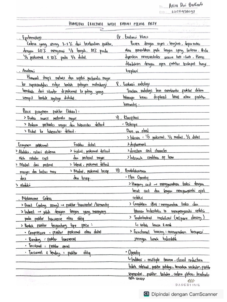 Humerus FR With Radial Nerve Palsy | PDF