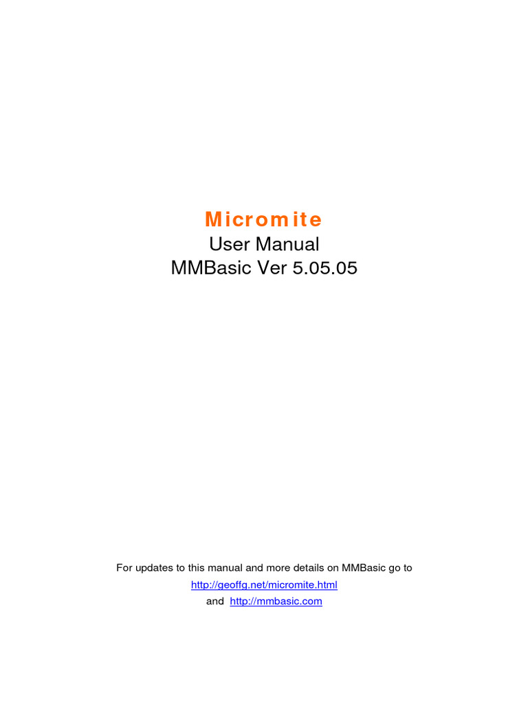 Micromite Manual | PDF | Programming | Computer Program
