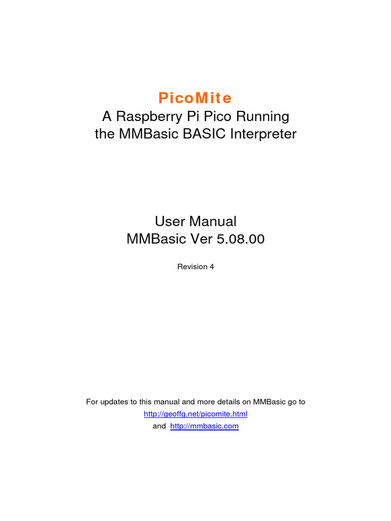 PicoMite User Manual | Download Free PDF | Command Line Interface ...
