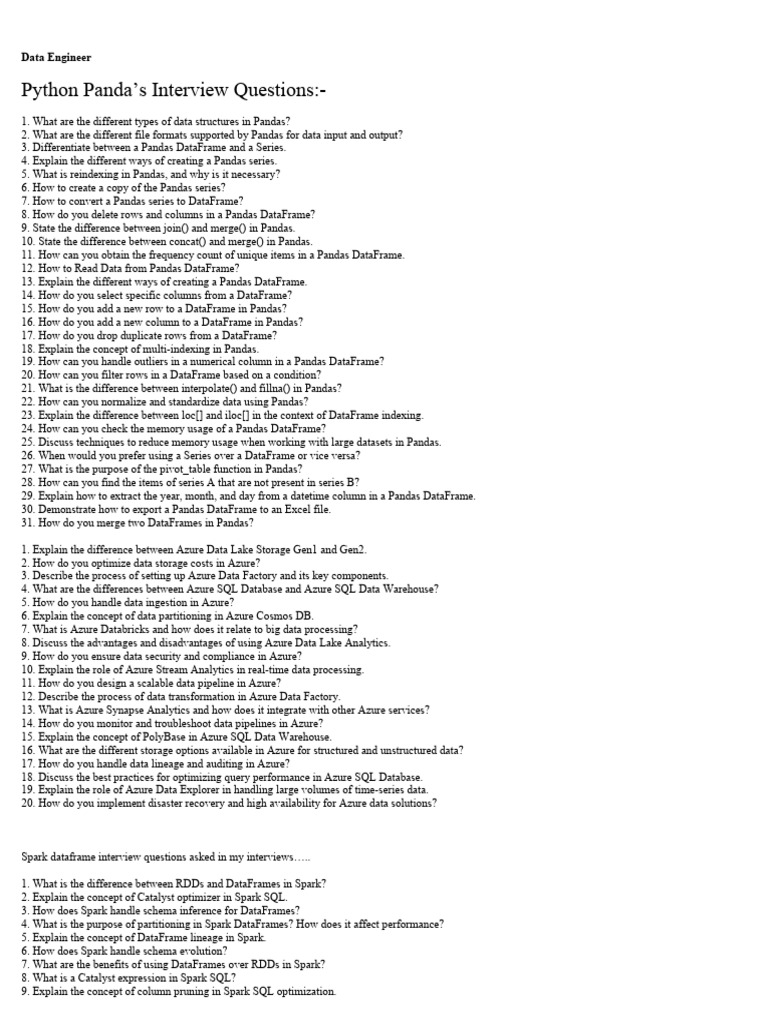 Data Engineer | PDF | Apache Spark | Cloud Computing