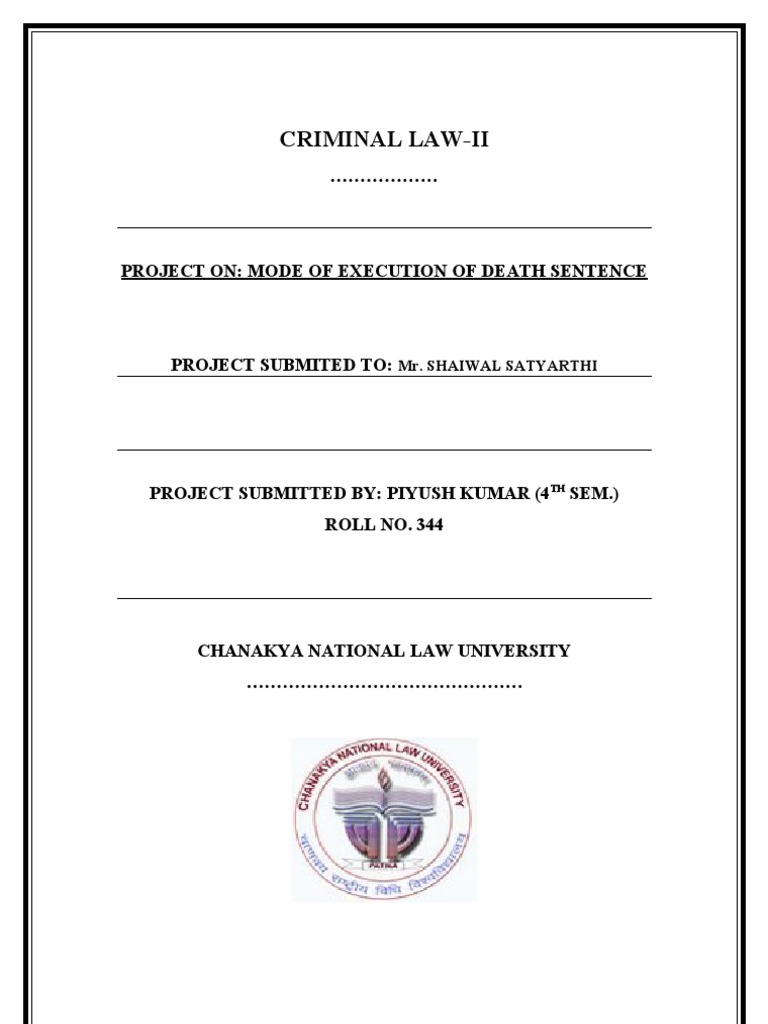 Criminal Law Project | PDF | Lethal Injection | Electric Chair