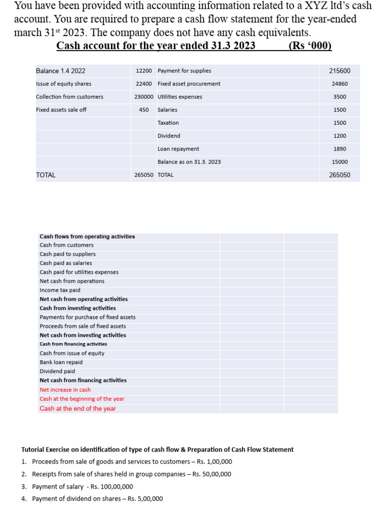 Cash Flow Questions | PDF | Dividend | Expense