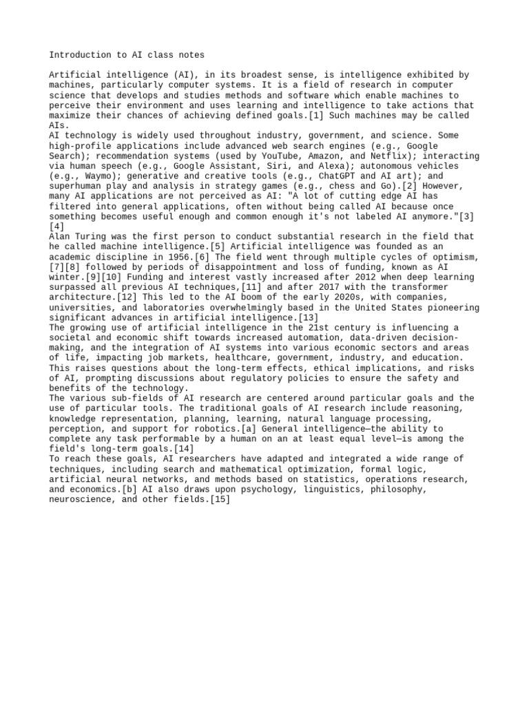 Stanford AI Class Notes Overview | PDF | Artificial Intelligence ...