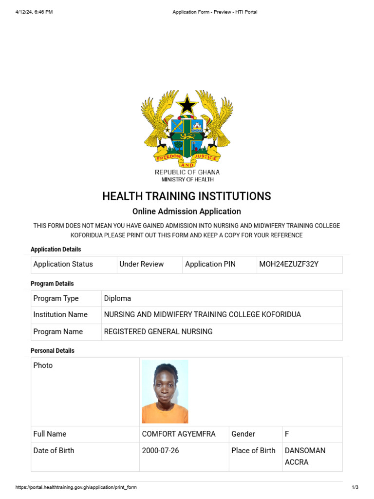 Application Form - Preview - HTI Portal | PDF