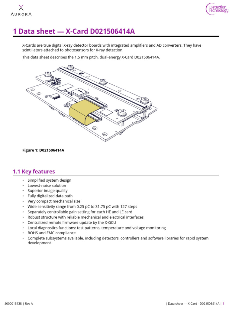 Datasheet X Card D021506414A | PDF | Radiography