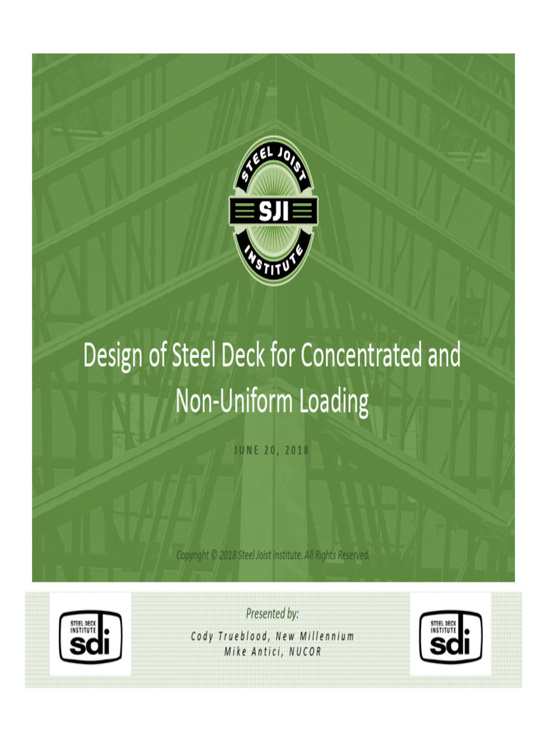 SJI Design of Steel Deck FINAL 062018 Handout 1 | PDF | Composite ...