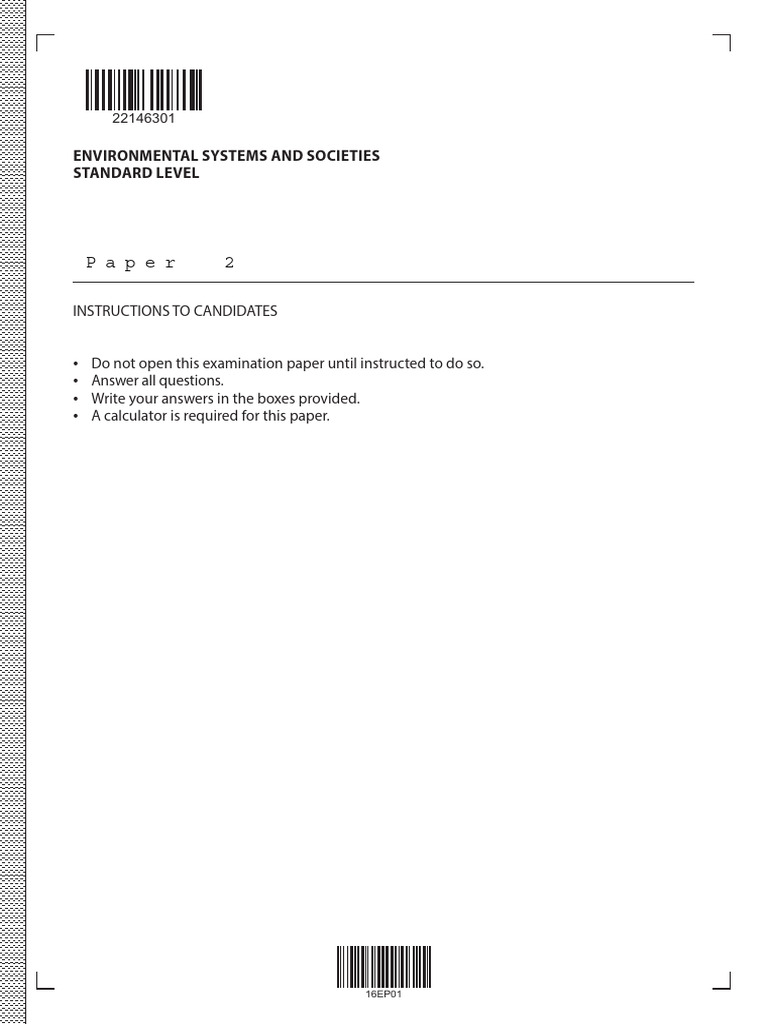 Paper 2 ESS IB | PDF | Ecosystem | Earth Sciences