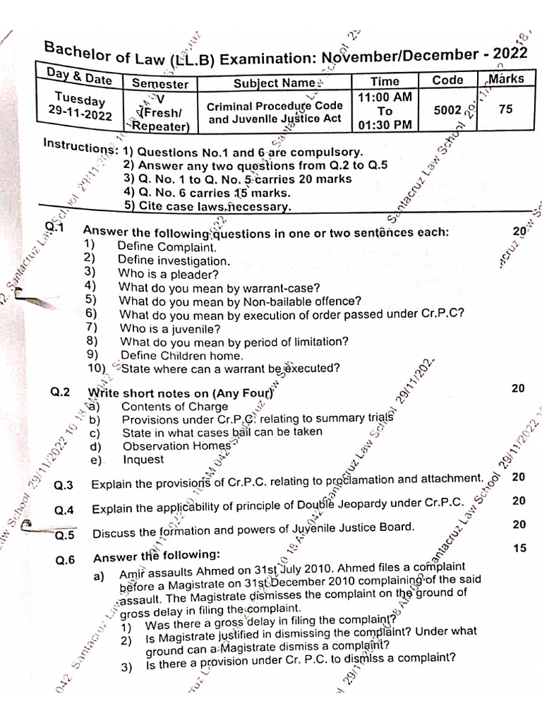 CRPC QUESTION PAPERS | PDF