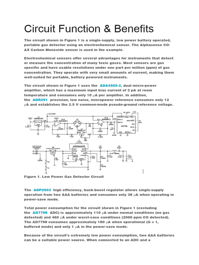 Gas Detector Circuit | PDF | Operational Amplifier | Amplifier
