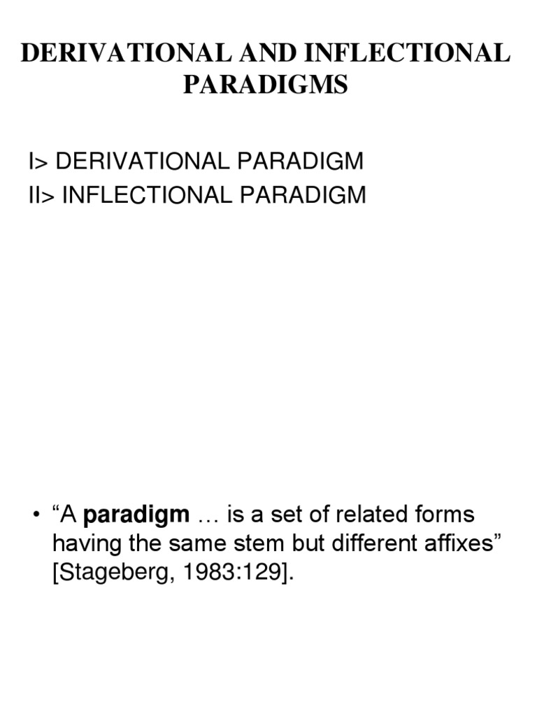 NHA2 - Derivational and Inflectional Paradigms | PDF | Grammatical Number | Verb