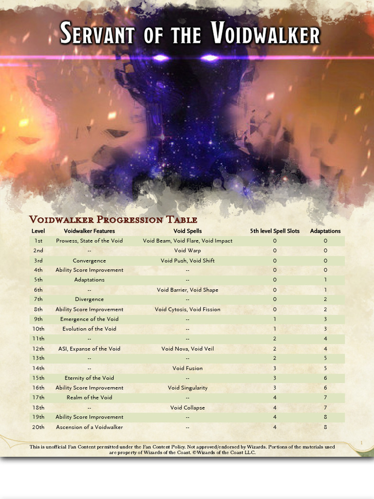 Servant of The Voidwalker - GM Binder | PDF