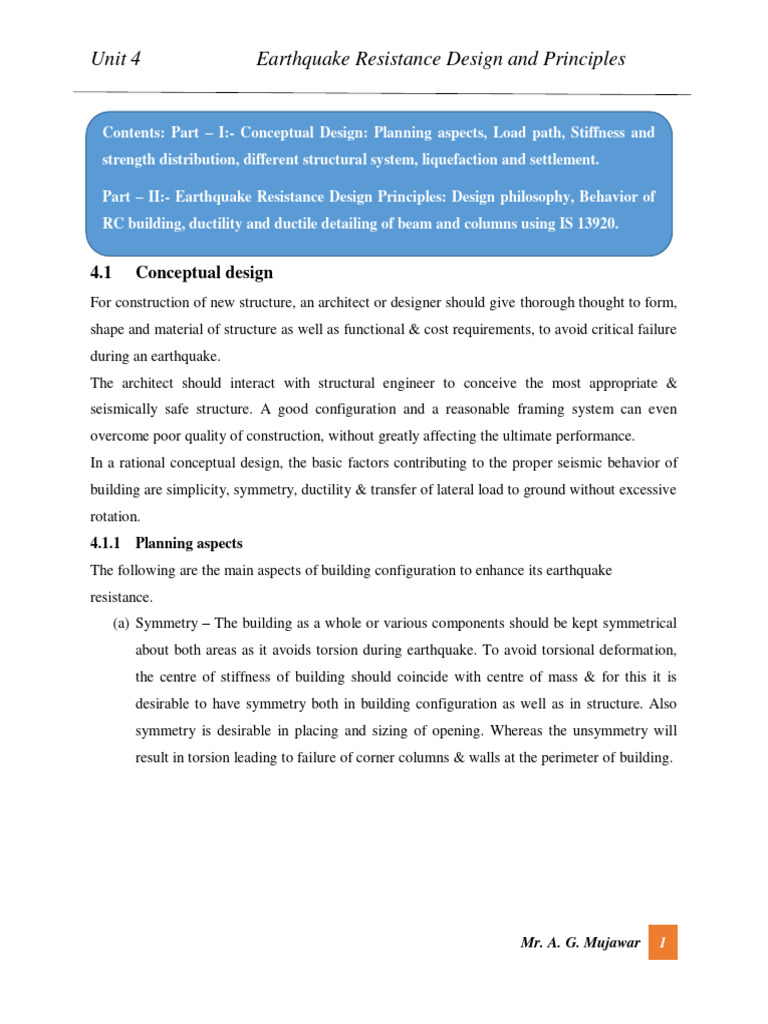 Earthquake Resistant Design Principles | PDF | Strength Of Materials ...