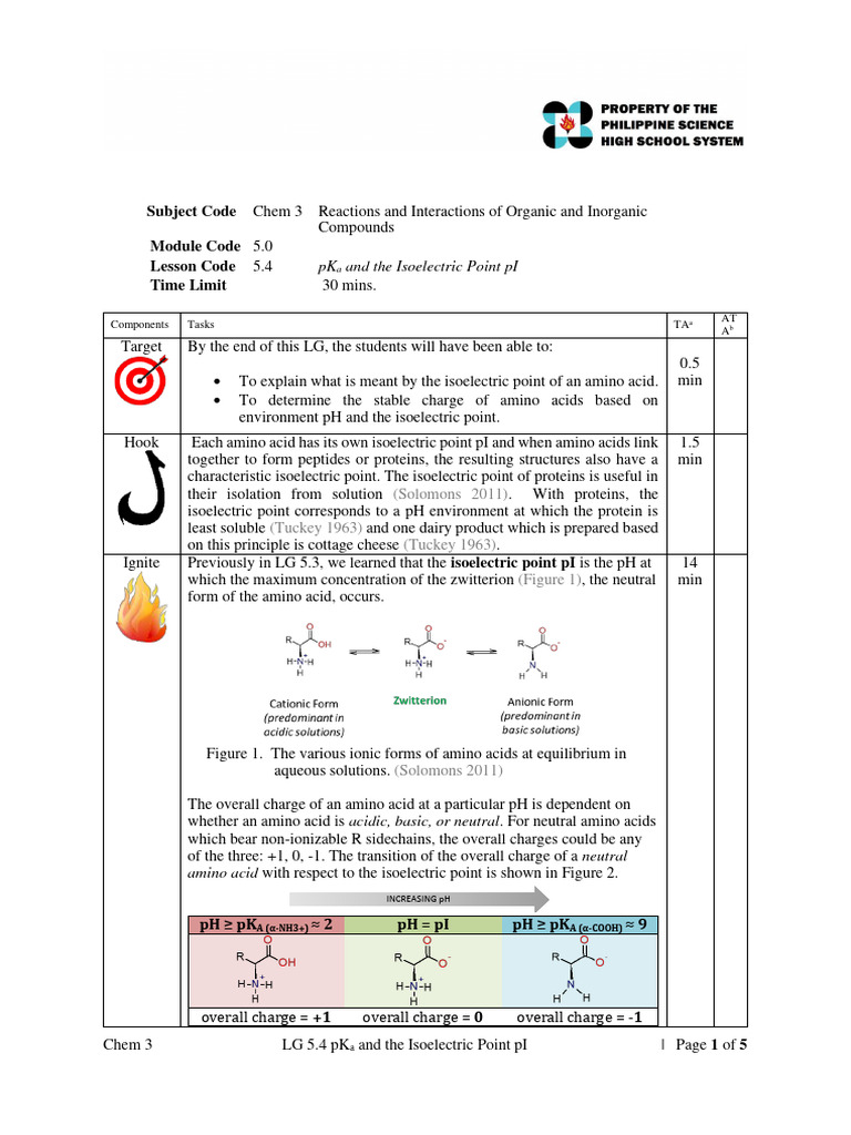 SLG Chem 3 LG 5.4 Pka and The Isoelectric Point Pi | PDF | Amino Acid ... SLG Chem 3 LG 5.4 Pka and The Isoelectric Point Pi | PDF | Amino Acid ...