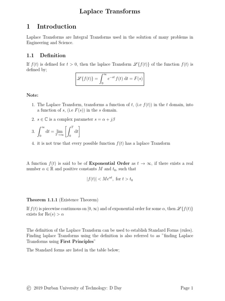 Laplace Transforms | PDF | Laplace Transform | Applied Mathematics