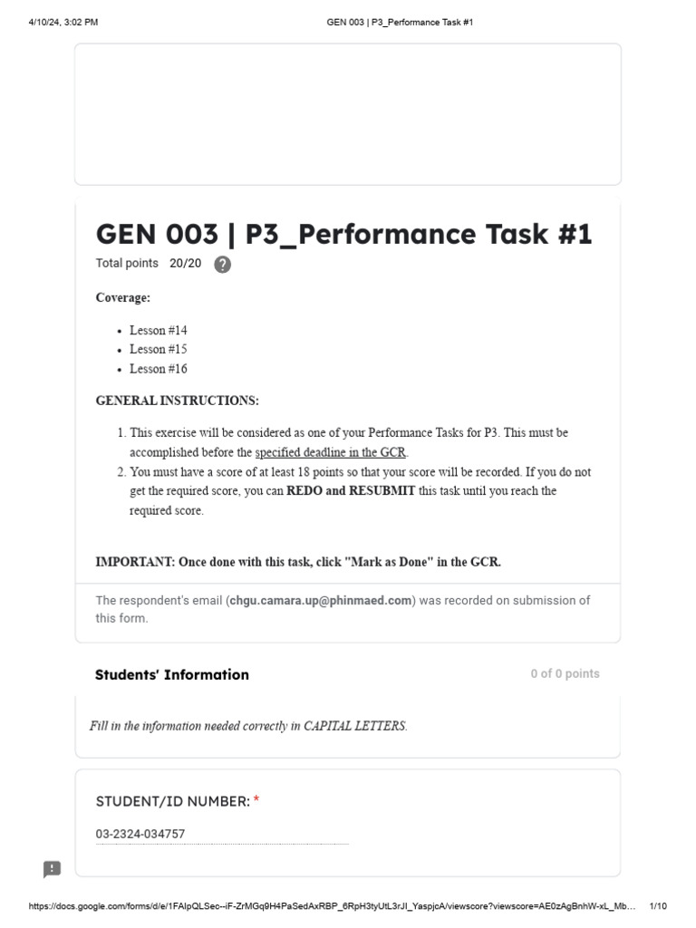 GEN 003 - P3 - Performance Task #1 | PDF | Biodiversity | Ecosystem
