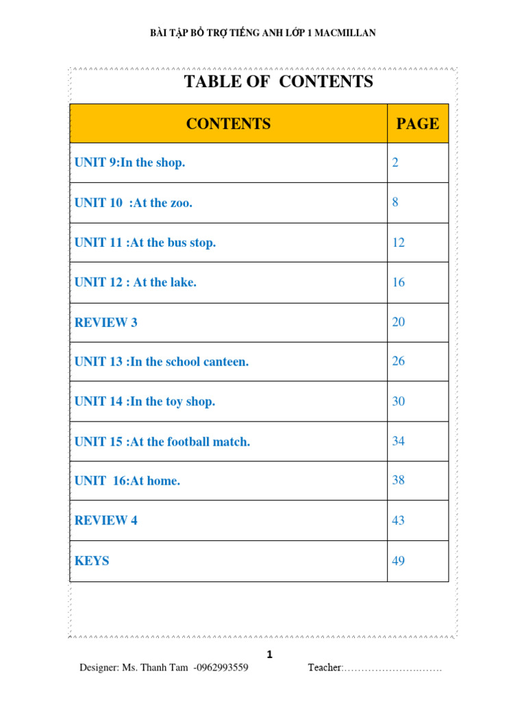Bai Tap Bo Tro Ta 1 HK2 | PDF