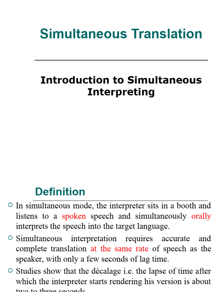 Introduction To Simultaneous Interpreting | Download Free PDF | Translations | Language ...