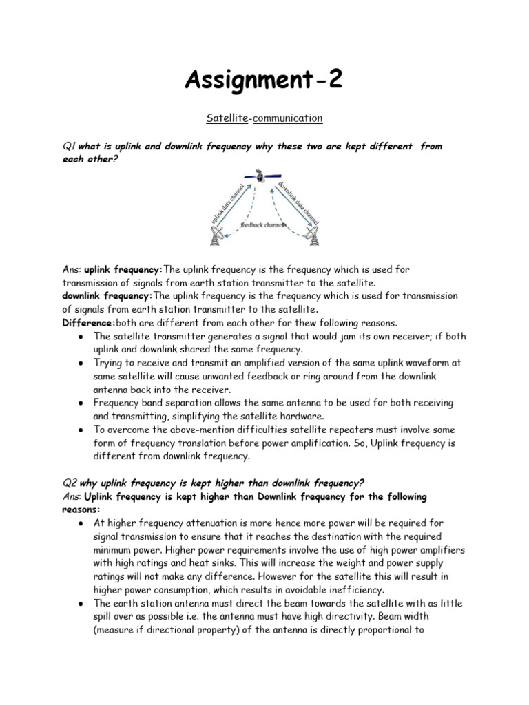 Assignment 2 (Satellite Communication) | PDF | Telemetry | Satellite