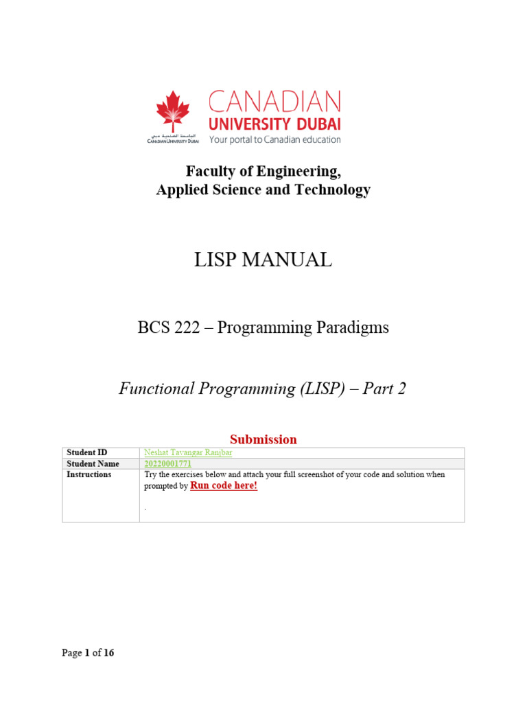 Functional Programming Lisp Part 2 Pdf Parameter Computer Programming Anonymous