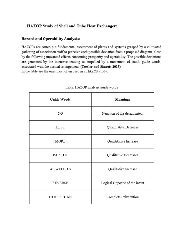 HAZOP Study of HX | PDF | Heat Exchanger | Heat