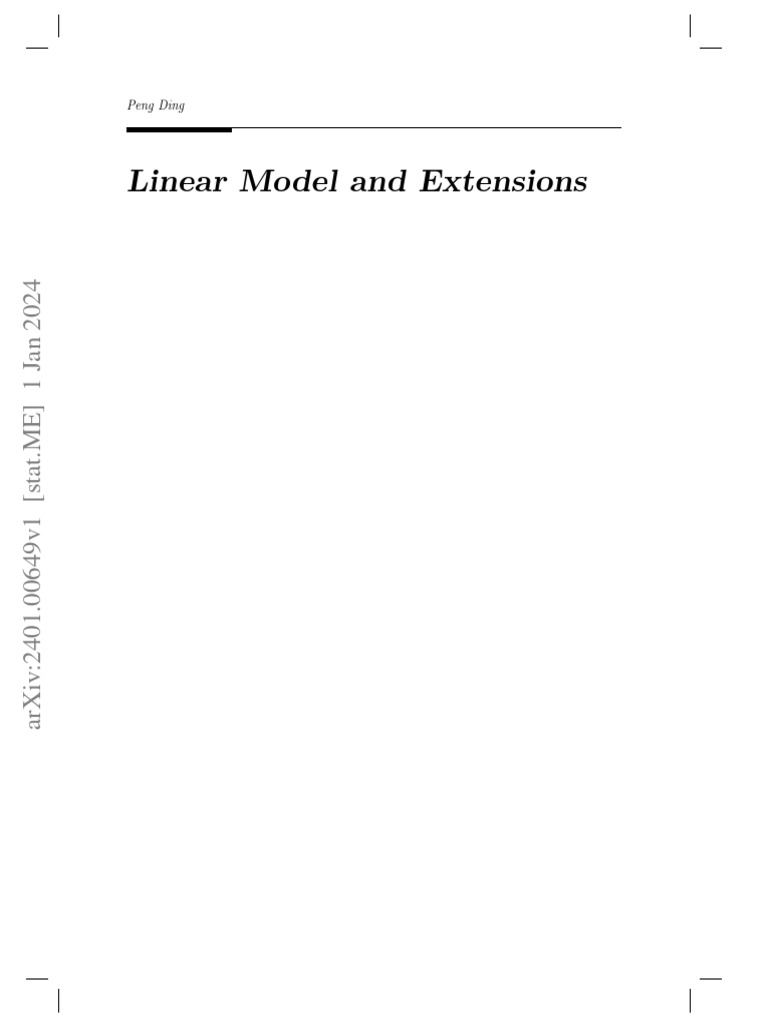 Linear Model and Extensions | PDF | Logistic Regression | Ordinary Least Squares