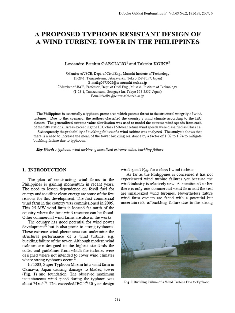 A Proposed Typhoon Resistant Design of A Wind Turbine Tower in The ...