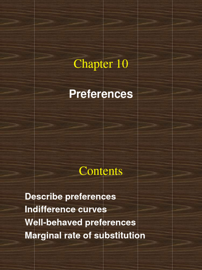 Lecture 10 Preferences | PDF | Economics | Microeconomics
