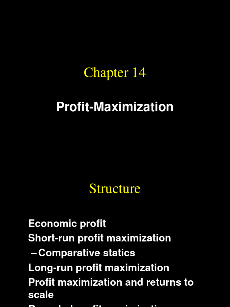 Lecture 14 Profit Maximization | PDF | Long Run And Short Run | Profit ...
