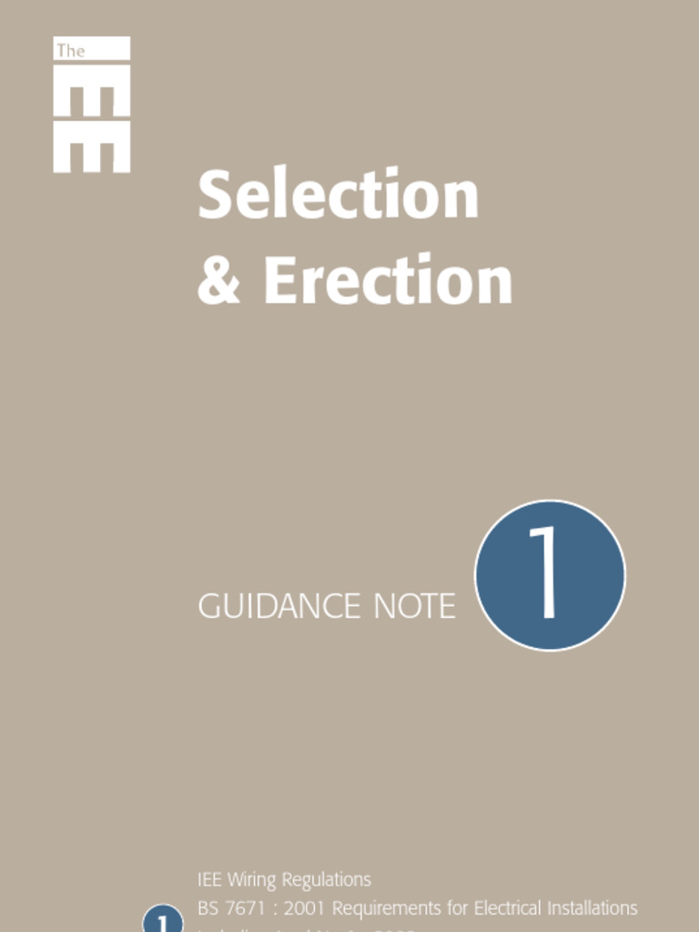 Guidance Note 1 - Selection and Erection of Equipment | PDF | Electrical Wiring | Lighting