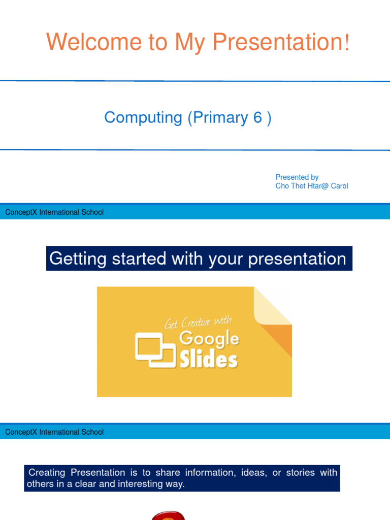 Lecture 9. introduction to Google Slides | PDF | Menu (Computing) | Window (Computing)