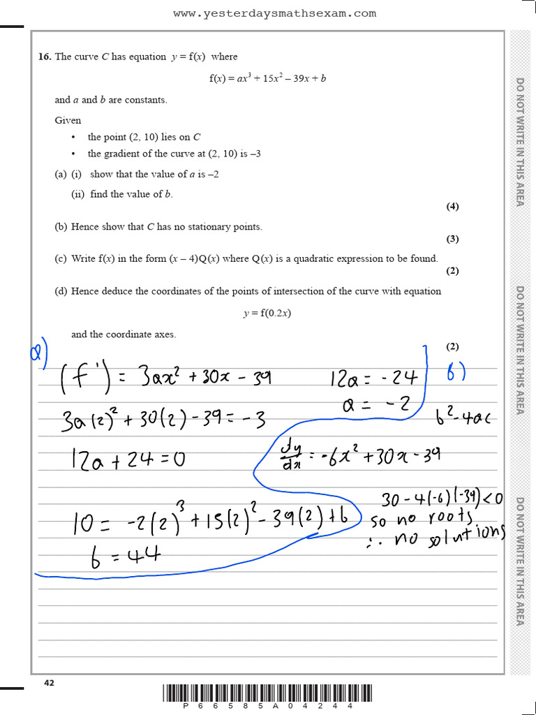 Differentiation YME Qs | PDF | Equations | Gradient