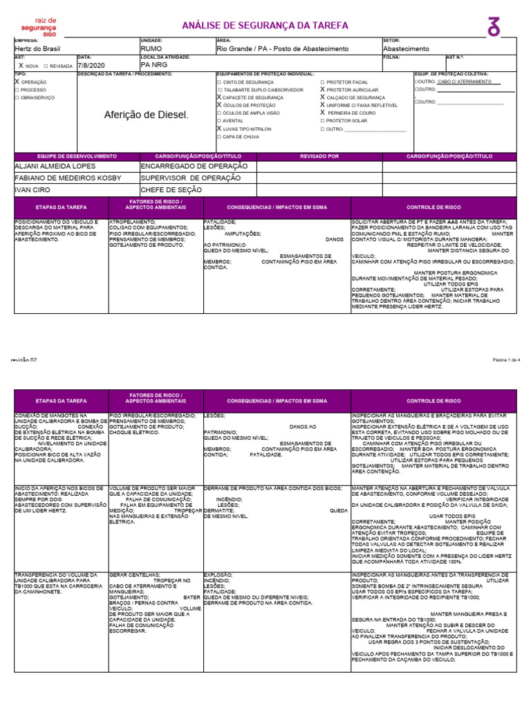 AST Aferição Diesel NRG | PDF