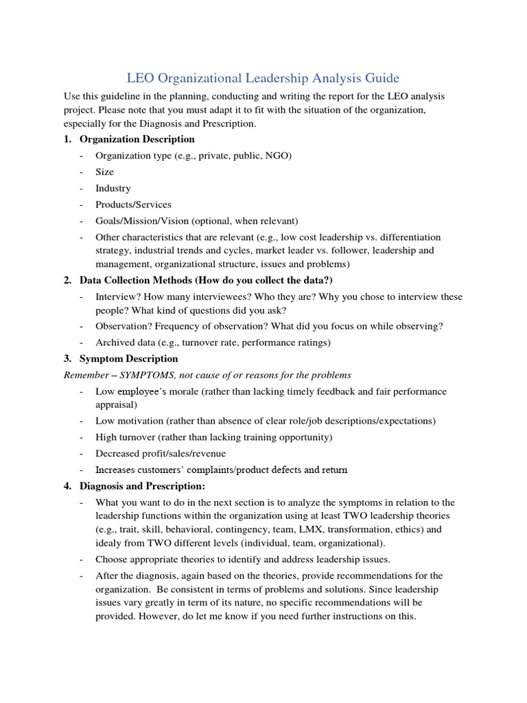 Analysis of An Organization OLA Assignment Guide | PDF | Leadership ...