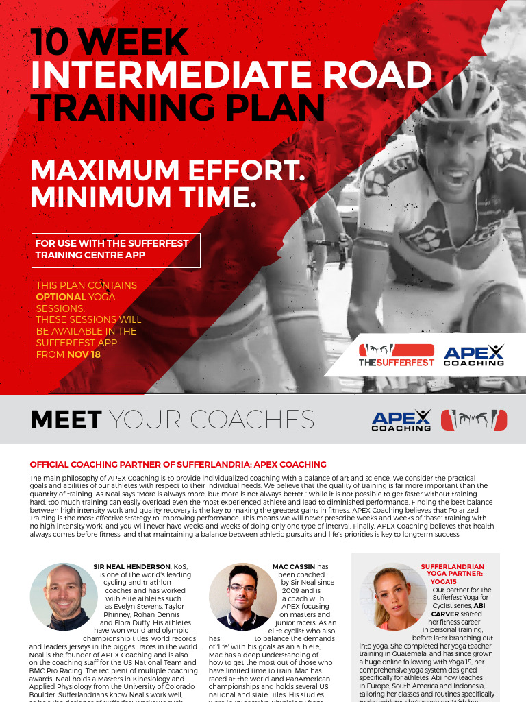 The Sufferfest Intermediate Road 10 Week Plan v1.2 | PDF | Physical ...