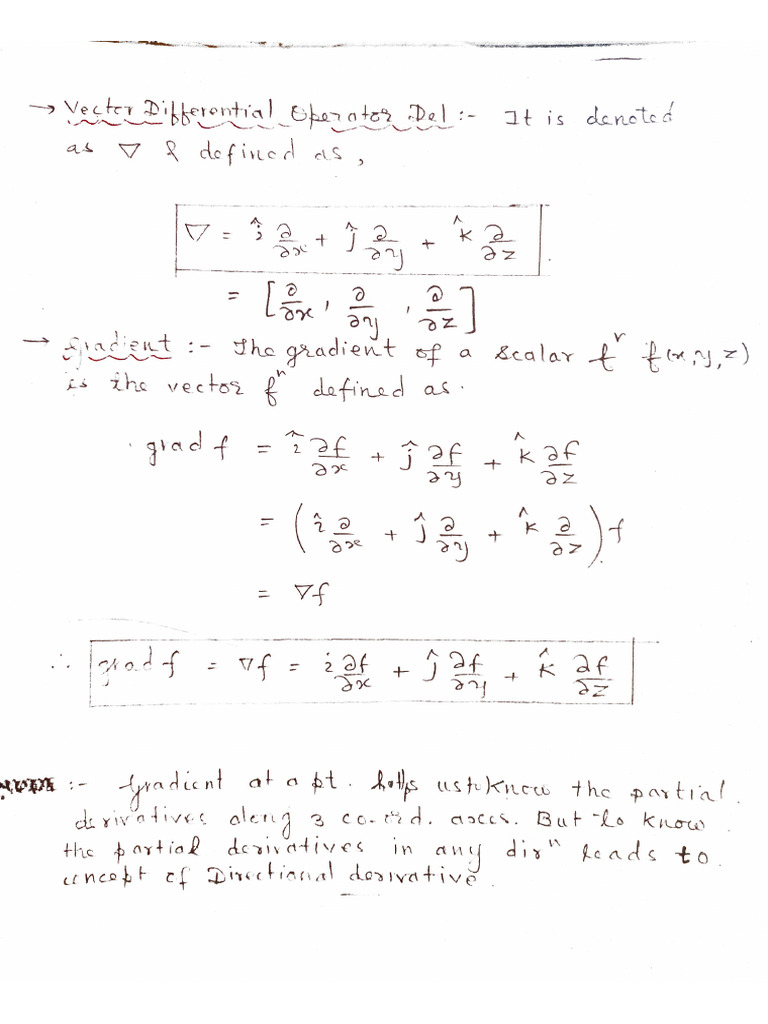 Gradient, Directional Derivative, Normal Vector | PDF