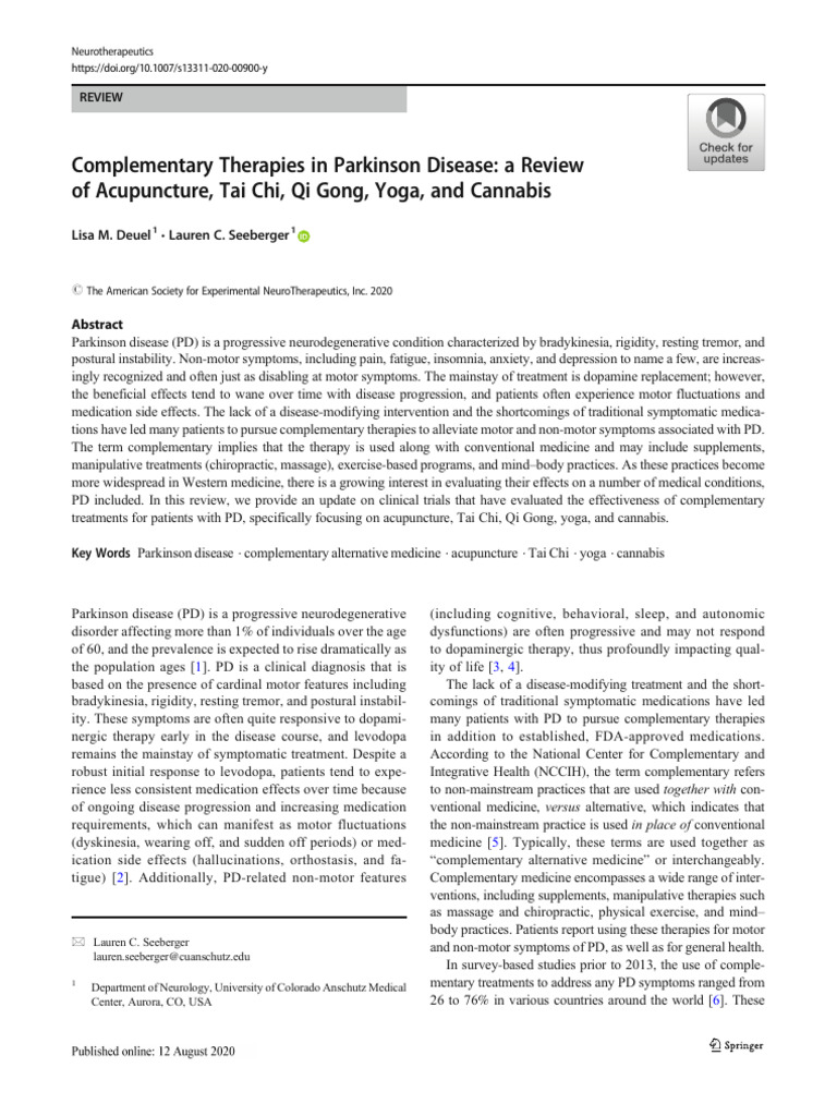 Neurotherapeutics | PDF | Parkinson's Disease | Acupuncture