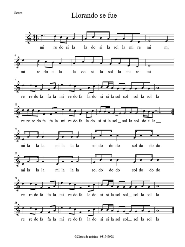 Llorando Se Fue | PDF