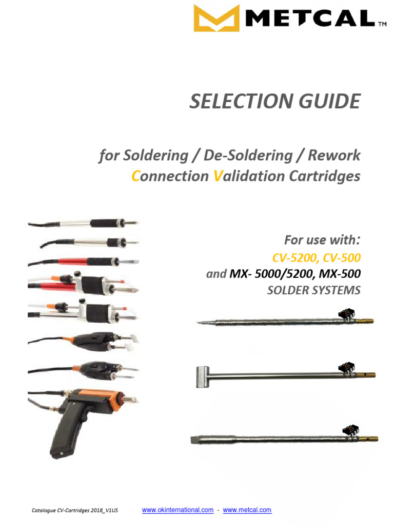 Metcal CV-Cartridges-Catalogue 2018 US | PDF