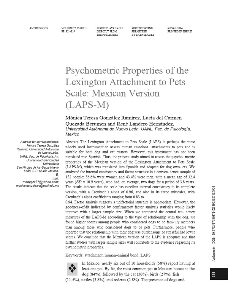 Psychometric Analysis of LAPS-M Scale | PDF | Statistical Analysis ...