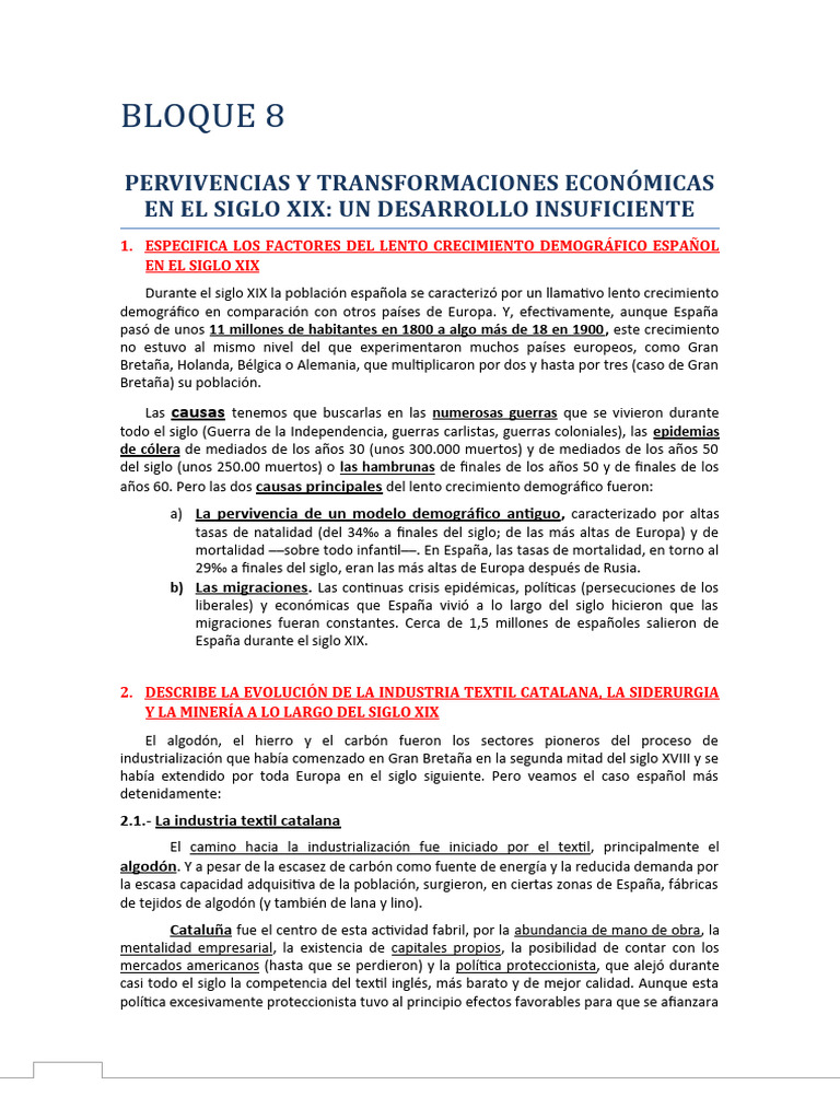 Bloque 08. Pervivencias y Transformaciones Econc393micas en El S. Xix. Un Desarrollo ...