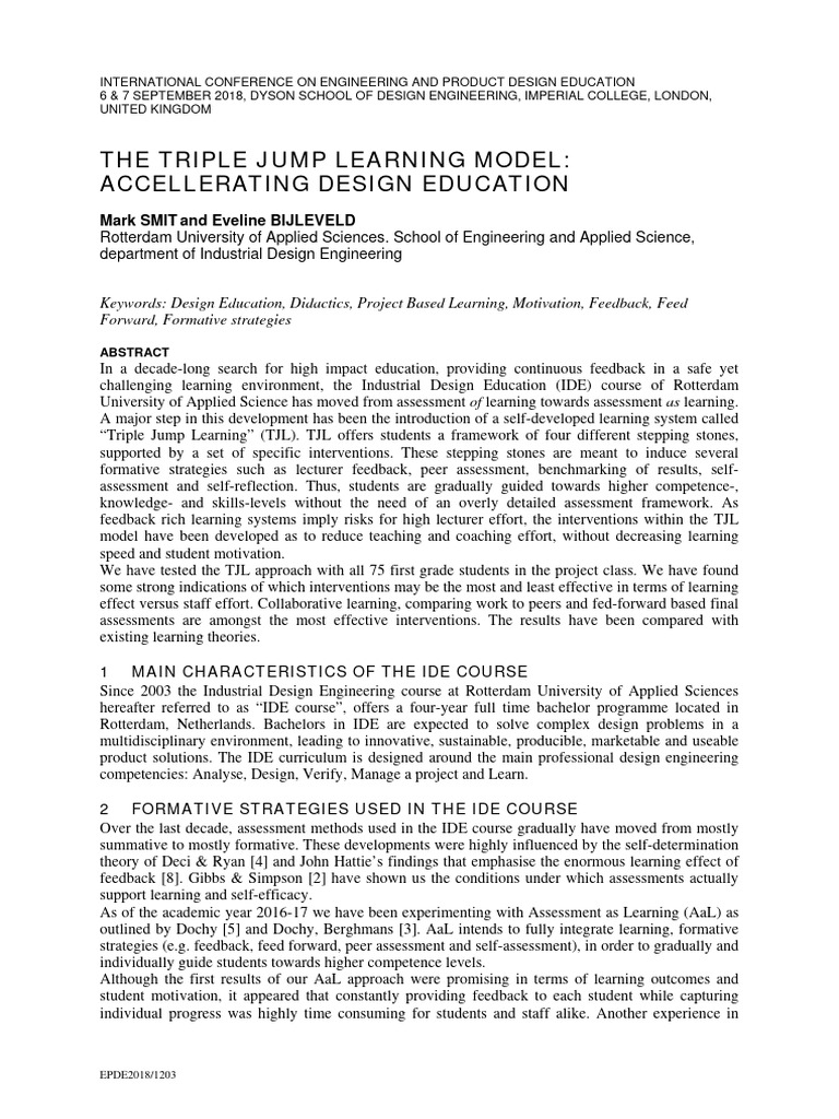 The Triple Jump Learning Model: Accellerating Design Education | PDF | Learning | Cognition