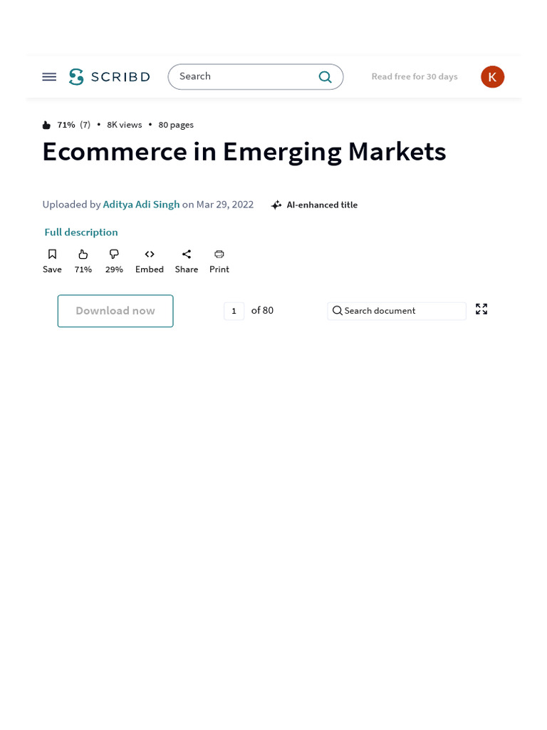 Ecommerce in Emerging Markets - PDF - E Commerce - Business Economics | PDF | E Commerce | Scribd