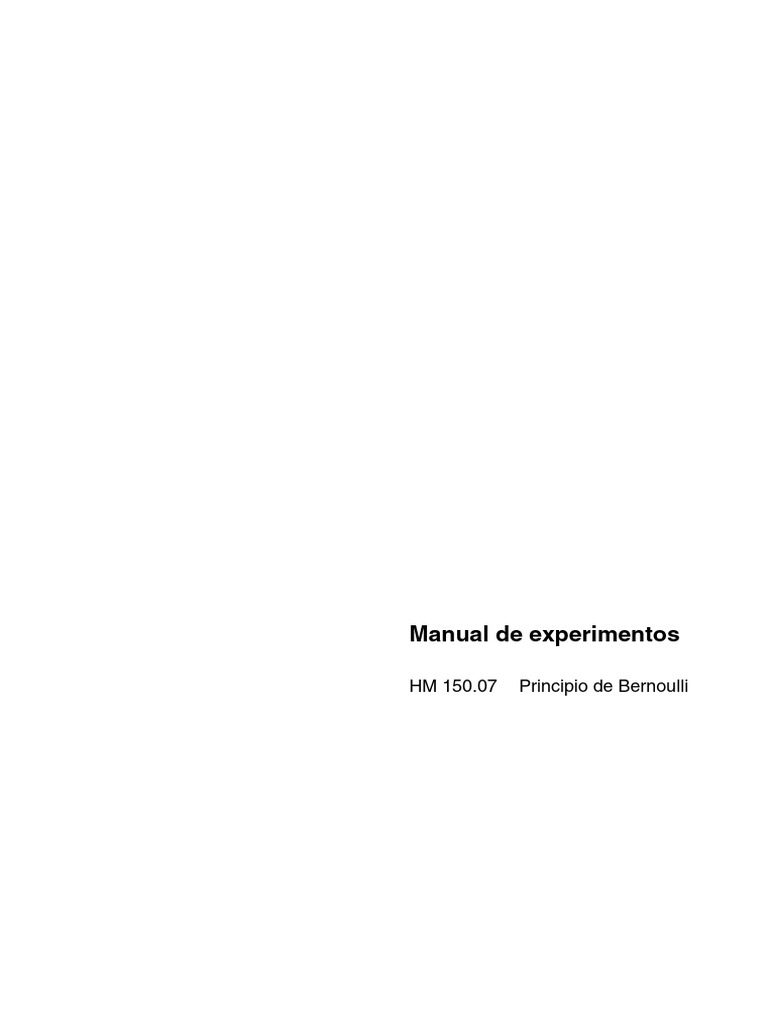 PRINCIPIO DE BERNOULLI HM150 - 07s - V0.5 | PDF | Boquilla | Bomba